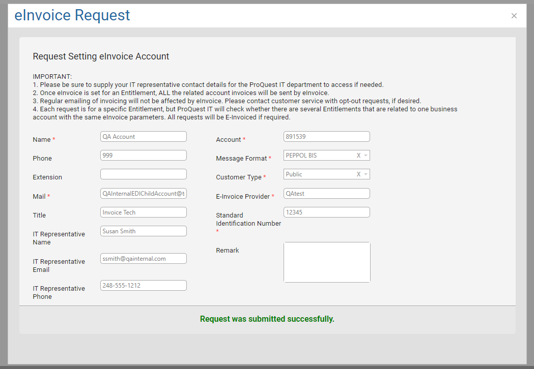 EDI Invoice Set Up Request Instructions