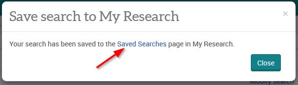 How to save a search in your My Research account