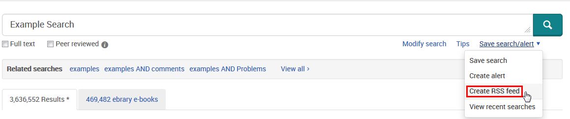 Setting up RSS Feeds from ProQuest