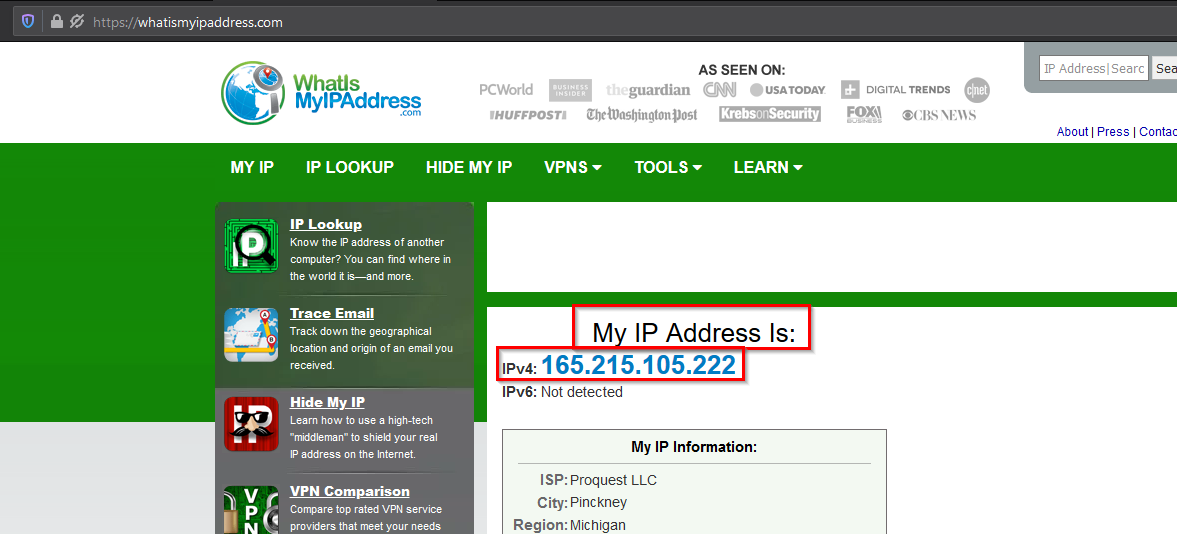 Finding your libraries public IP address