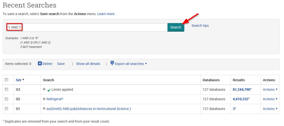 How to Combine Two or More Recent Searches