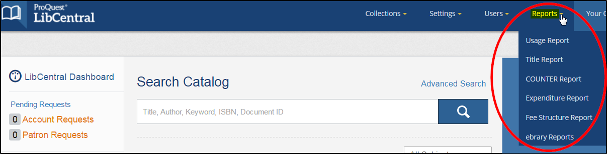 Ebook Central Admin: Reports - START HERE
