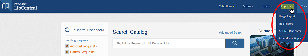 Ebook Central Admin: Reports - START HERE