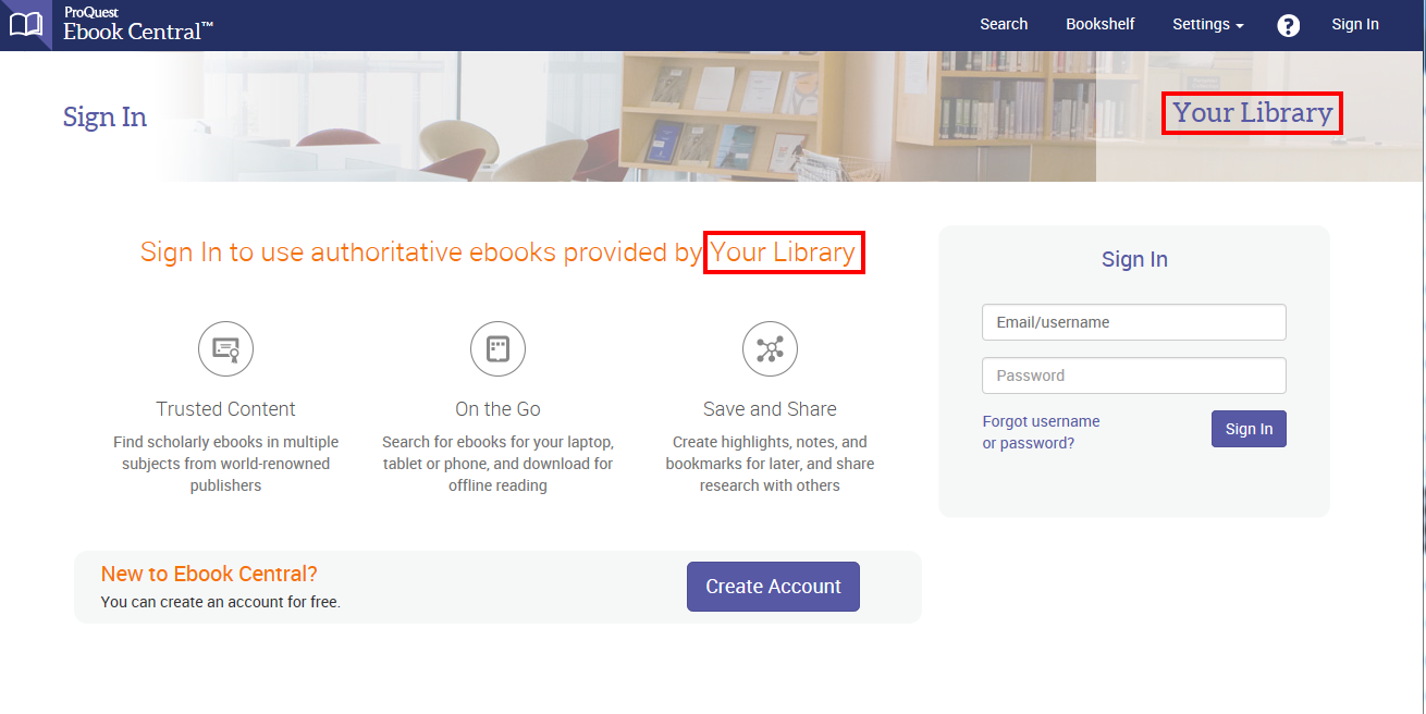 Ebook Central: I could previously log in, but now it doesn't recognize ...