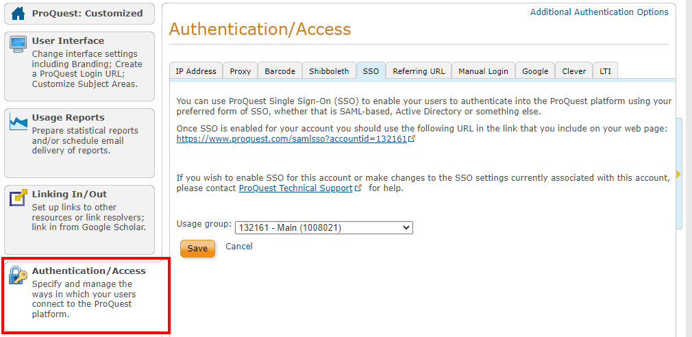 ProQuest Administrator Module Overview - Authentication/Access