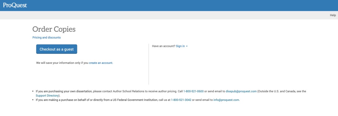 Dissertations & Theses: Placing An Order