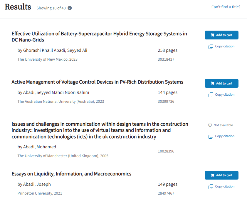 Dissertations & Theses: Placing An Order