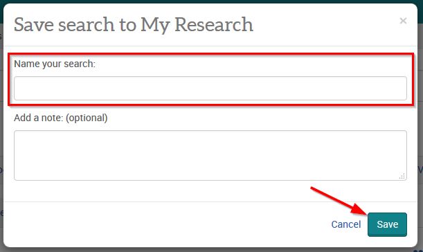 How to save a search in your My Research account
