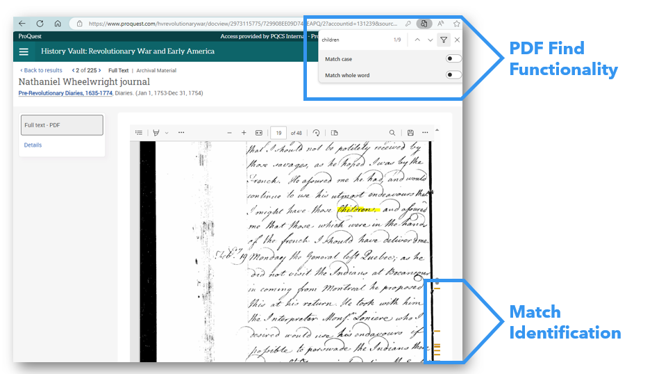Handwritten Text Recognition (HTR) in ProQuest History Vault