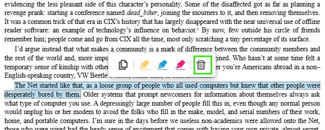 Ebook Central: Highlighting Text in an Ebook
